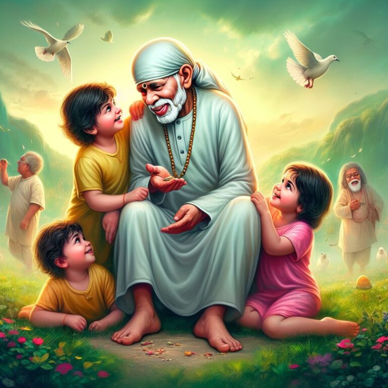 Sai Baba AI Images with Kids