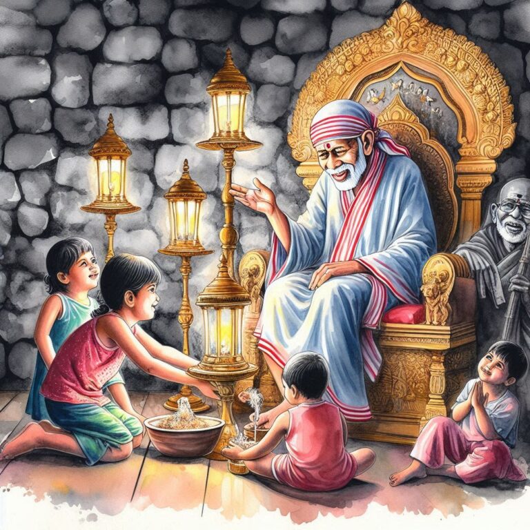 Sai Baba AI Images with Kids