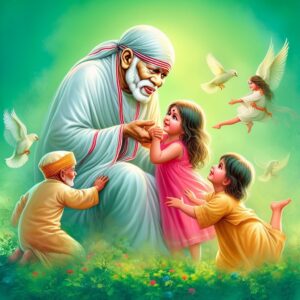 Sai Baba AI Images with Kids