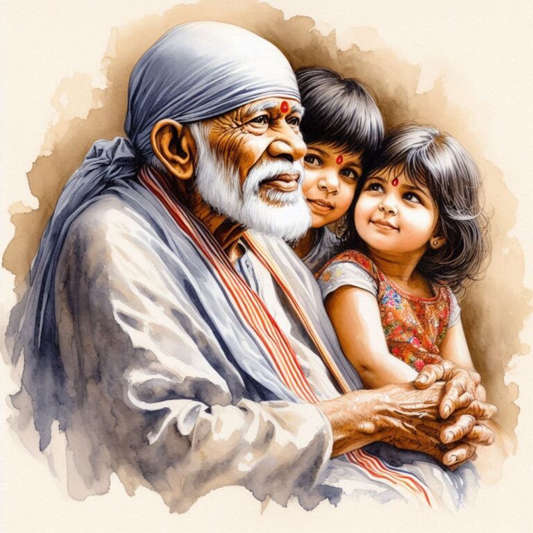 Sai Baba AI Images with Kids